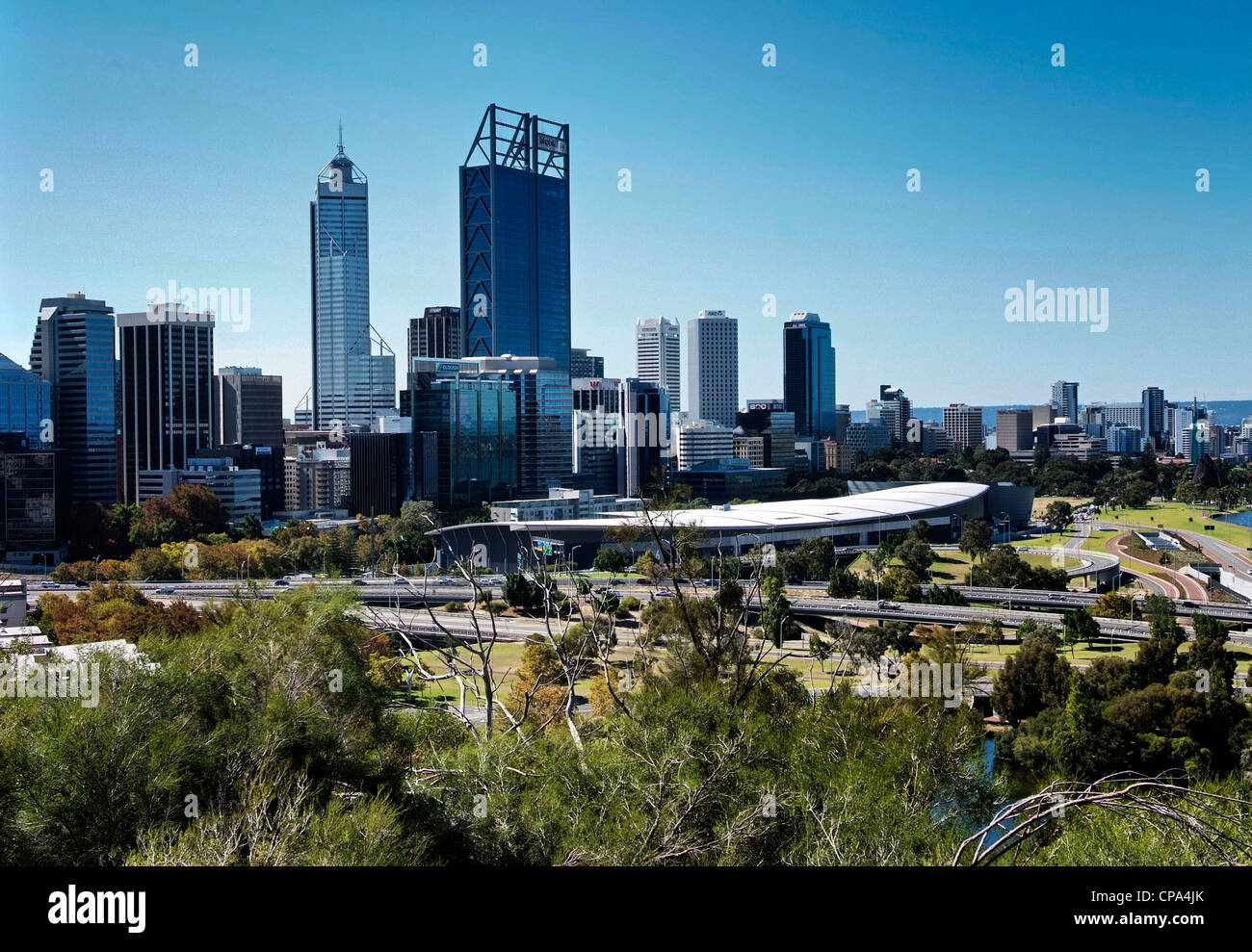 AUSTRALIA Western Australia Perth skyline. Central Business District ...