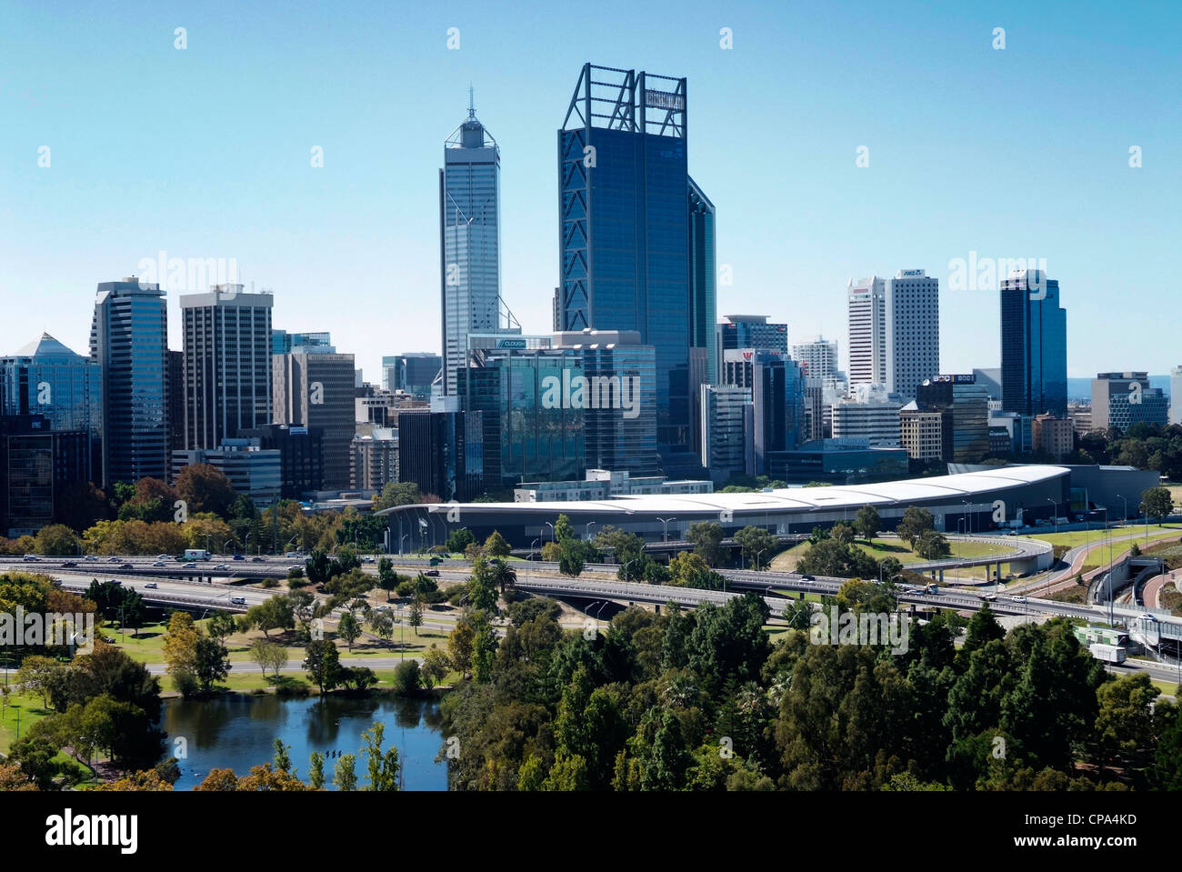 AUSTRALIA Western Australia Perth skyline. Central Business District ...