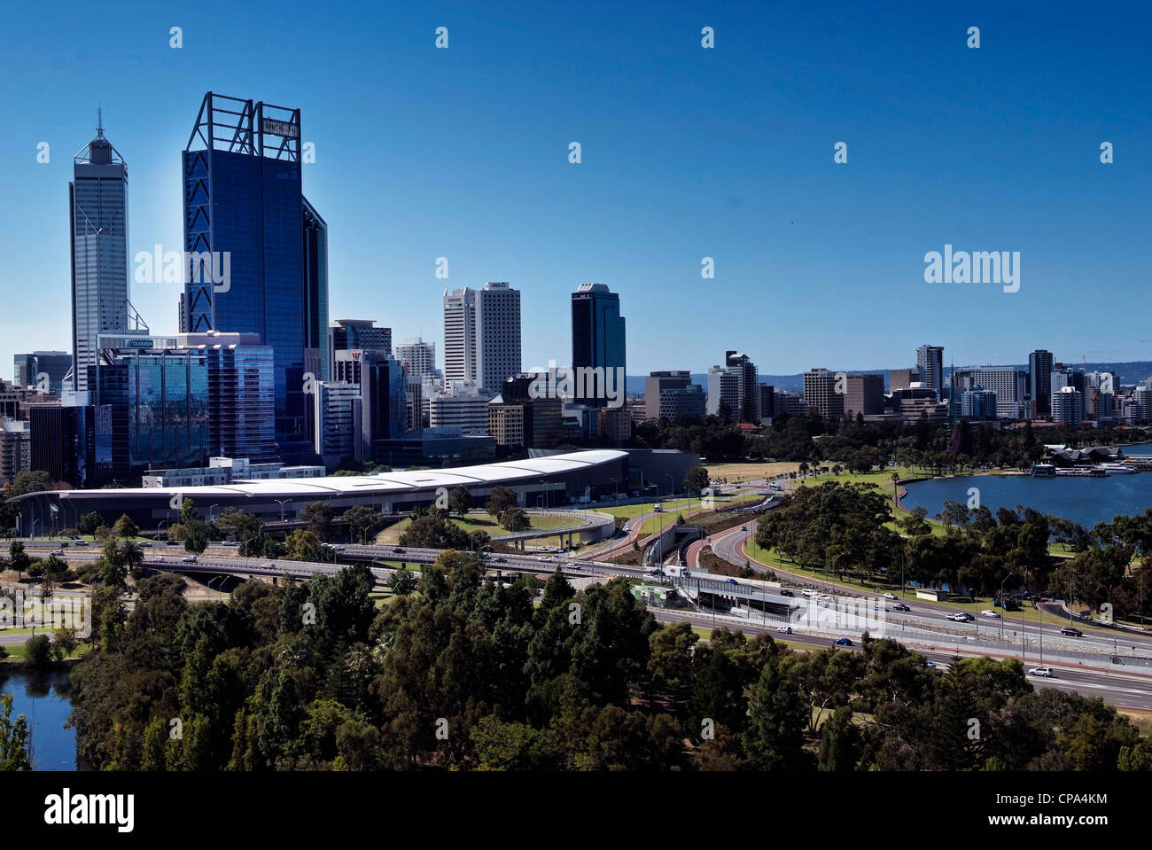 AUSTRALIA Western Australia Perth skyline. Central Business District ...
