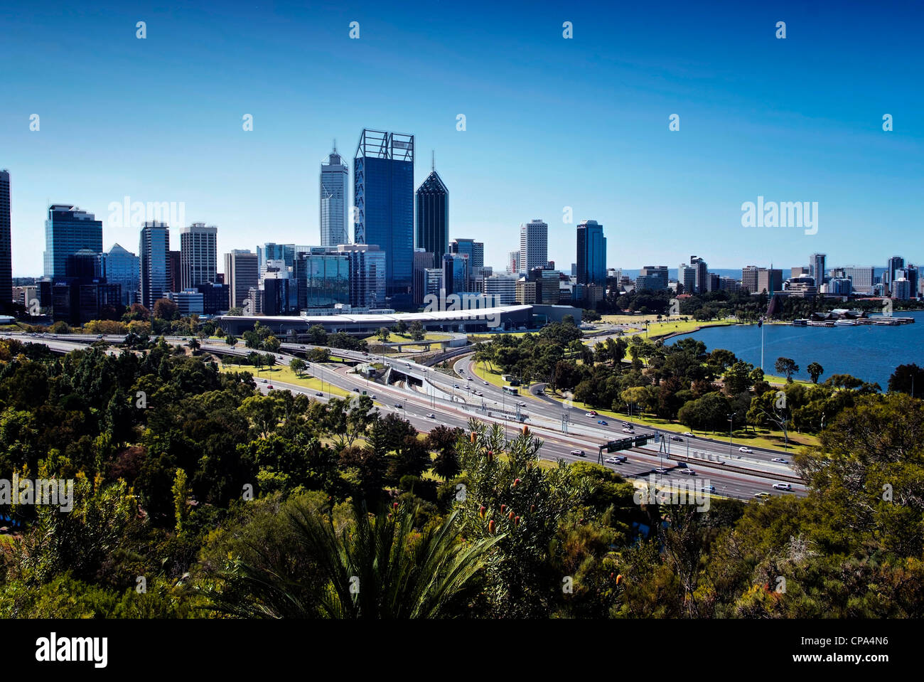 AUSTRALIA Western Australia Perth skyline. Central Business District ...
