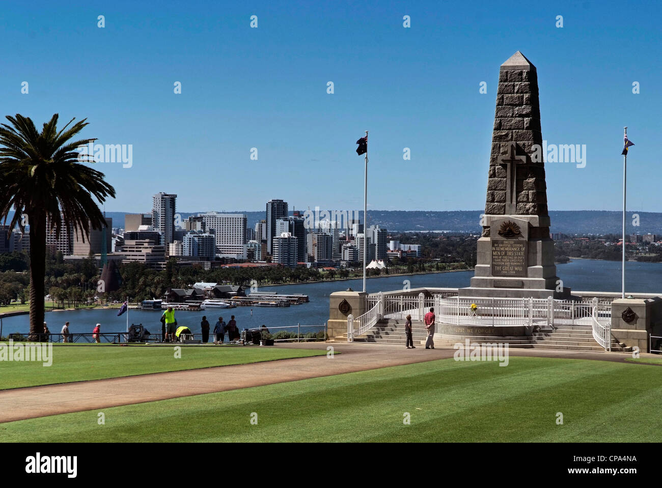 AUSTRALIA Western Australia Perth skyline. State War Memorial, Kings ...