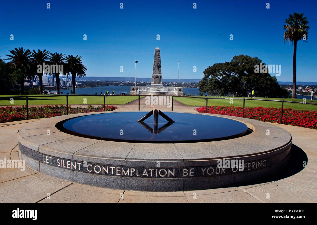 AUSTRALIA Western Australia Perth skyline. State War Memorial, Kings ...