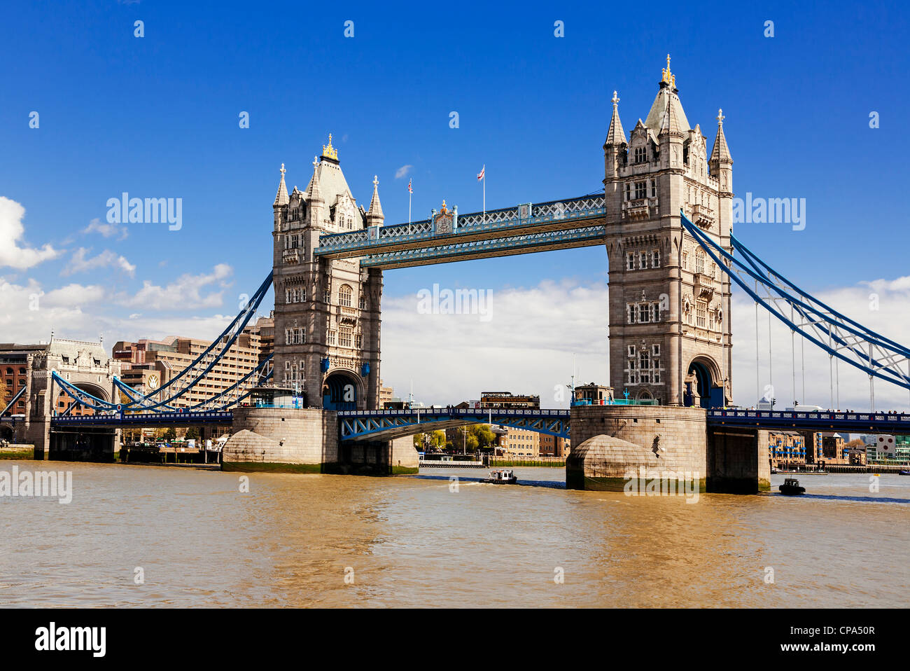 Tower Bridge from the Thames South Bank, London, England Stock Photo ...