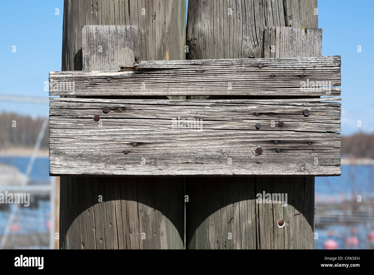 weathered old wooden notice-board Stock Photo - Alamy