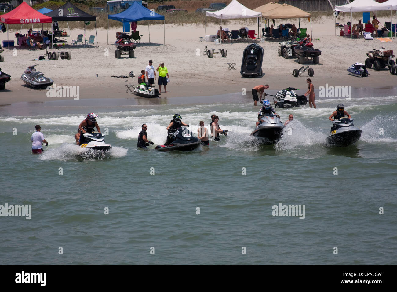 Jet Ski Racing Take Off Stock Photo - Alamy