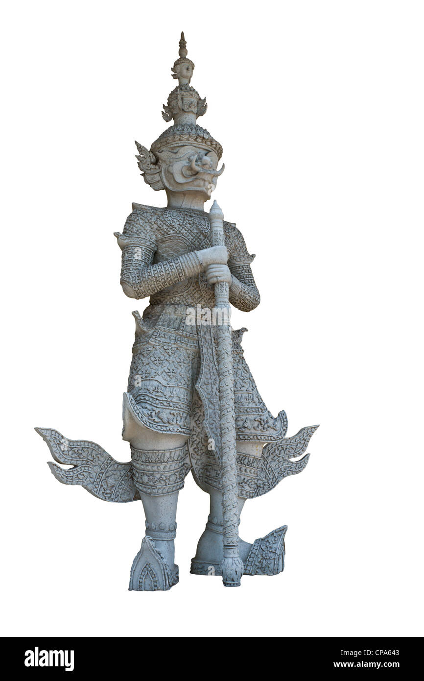 Statue of giant guardian on white background Stock Photo - Alamy