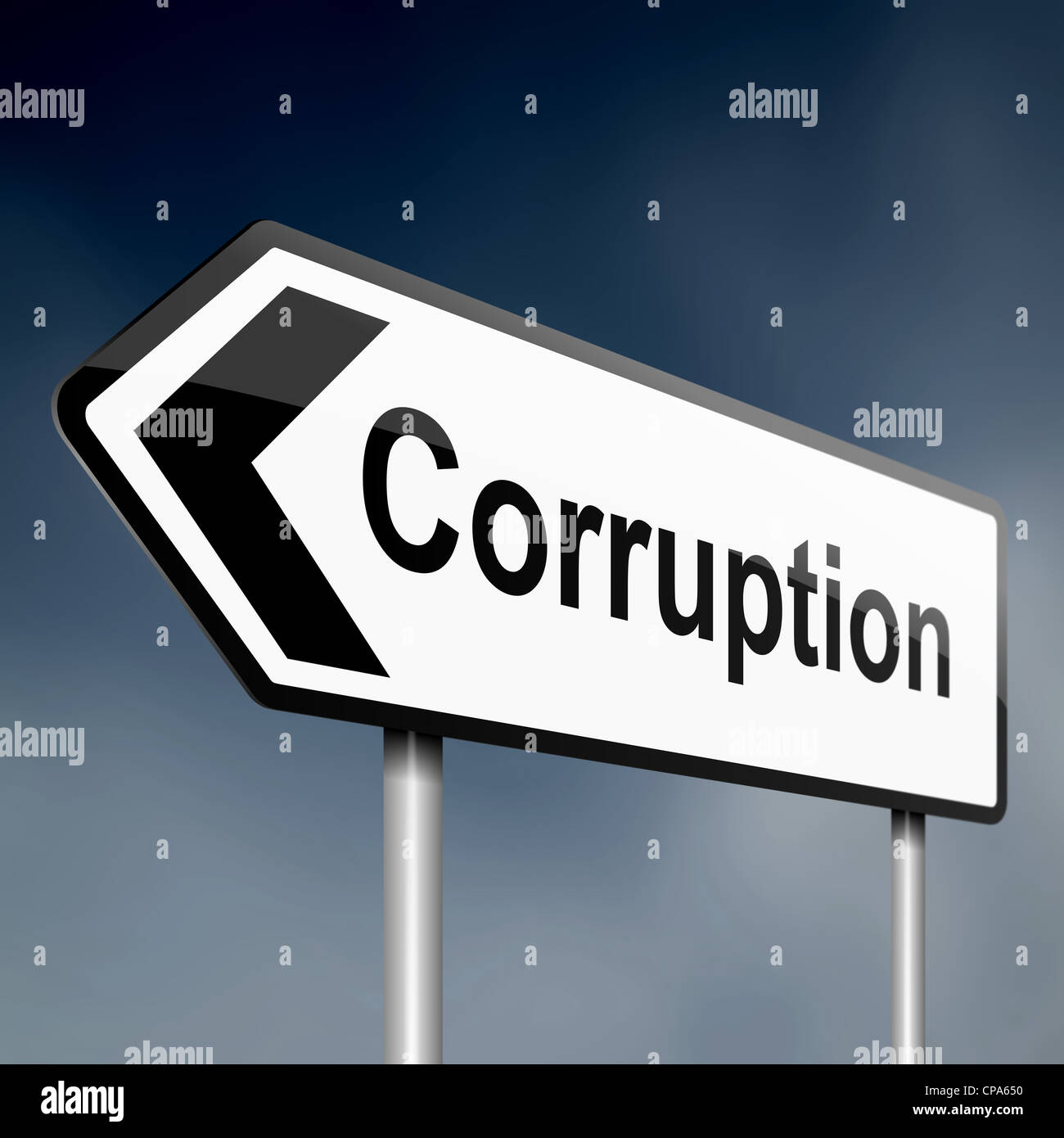 Corruption ahead road sign hi-res stock photography and images - Alamy