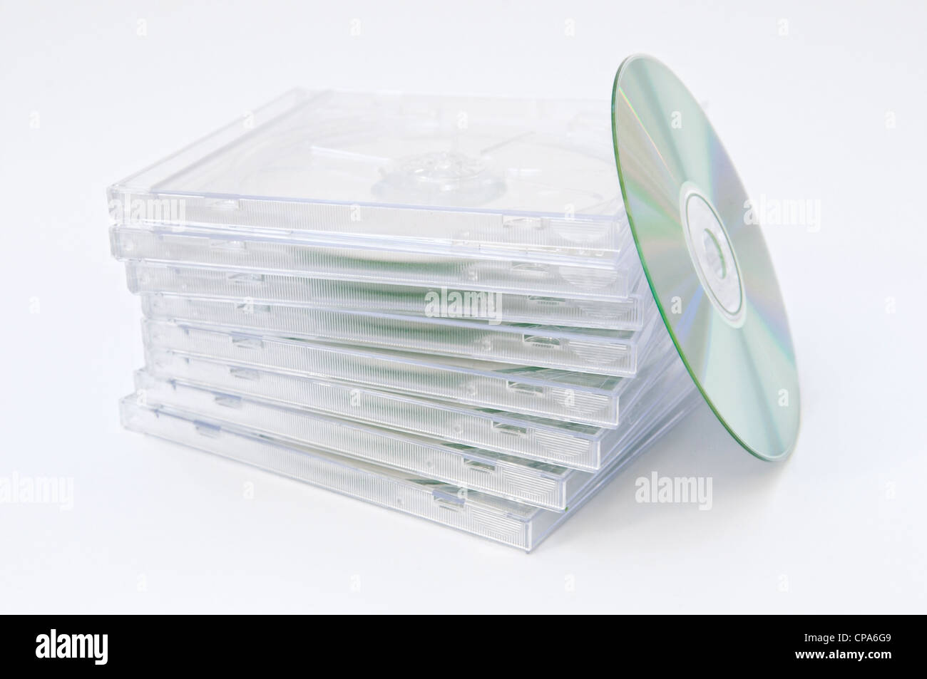 Stack of blank CD's on white background Stock Photo - Alamy