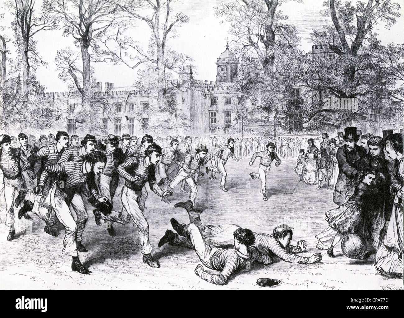 RUGBY AT ETON about 1870 Stock Photo - Alamy