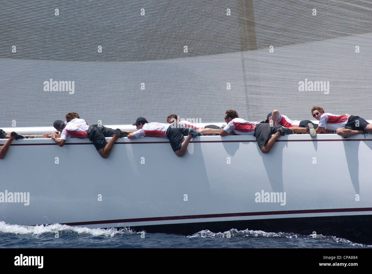 Crew of J-Class yacht Ranger on deck Stock Photo - Alamy