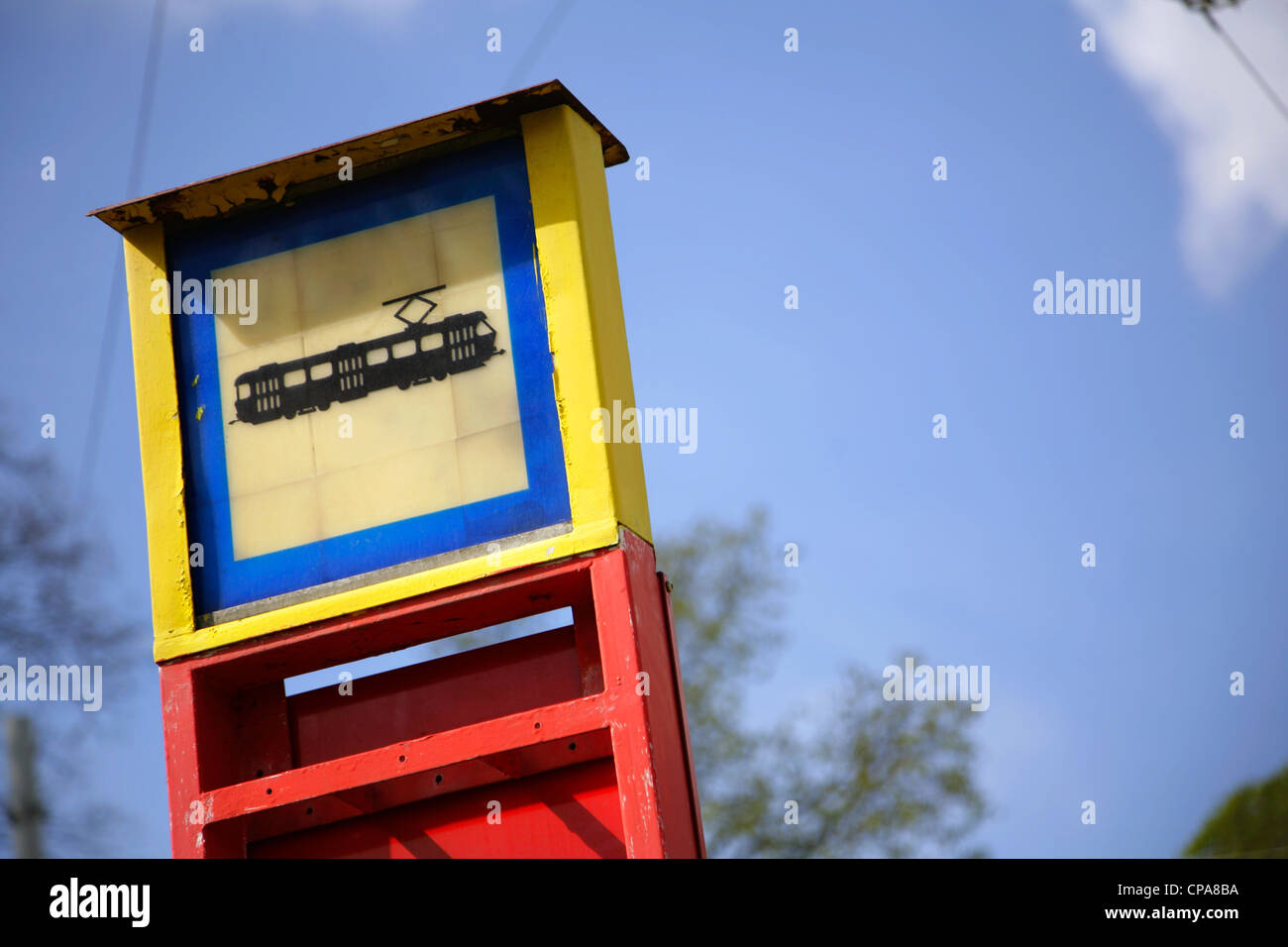 Tram stop sign hi-res stock photography and images - Alamy