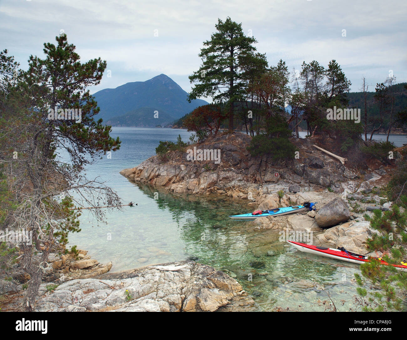 sea kayaks, The Curme Islands in Desolation Sound, British Columbia ...