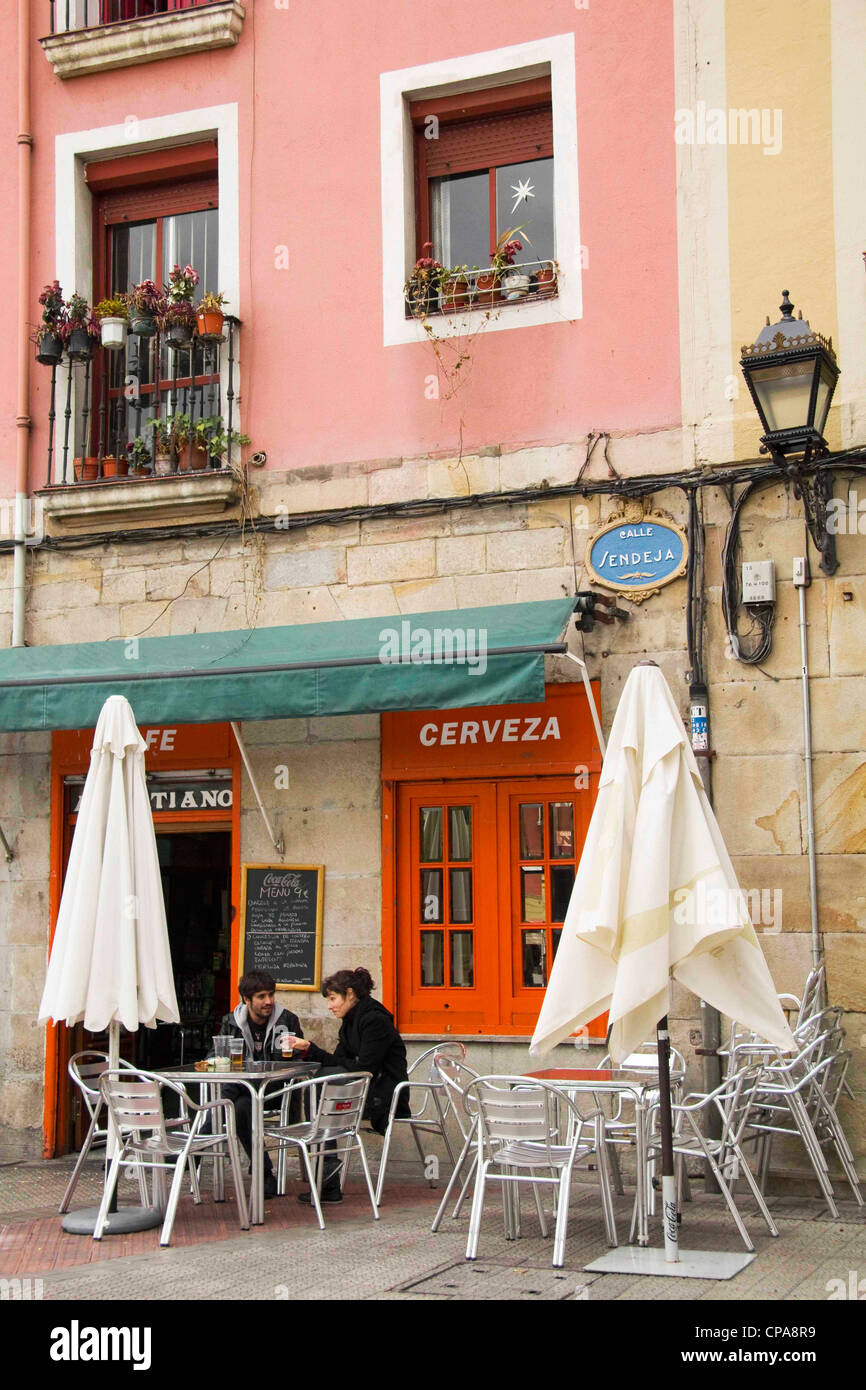 Outside a pub in Bilbao Basque Country Spain Stock Photo - Alamy