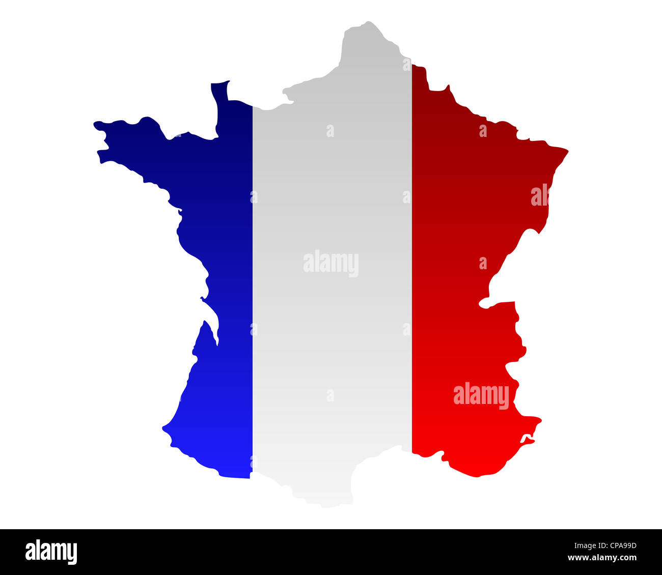 Map and flag of France Stock Photo - Alamy