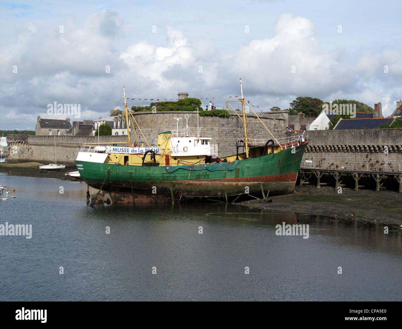 Fishing boats in Concarneau harbour,Fishing museum and the medieval ...