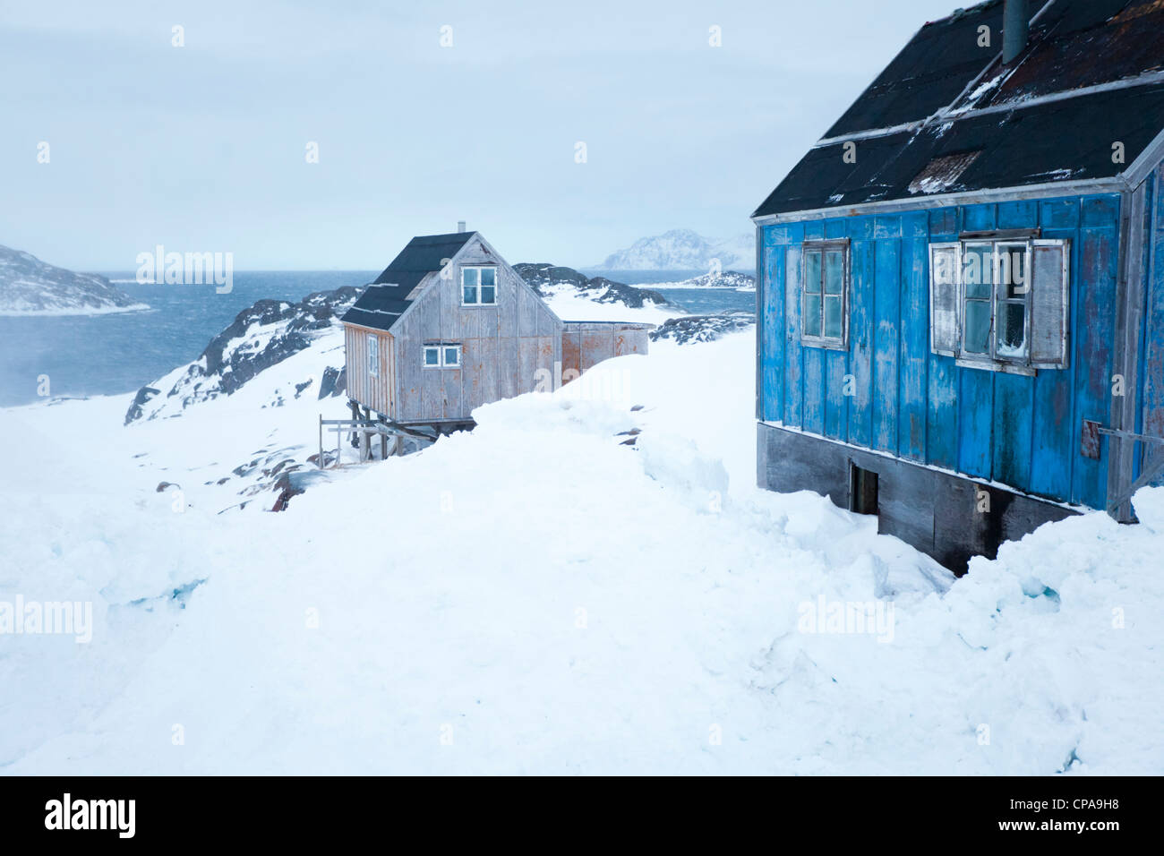 Inuit houses in Kulusuk, Greenland Stock Photo - Alamy