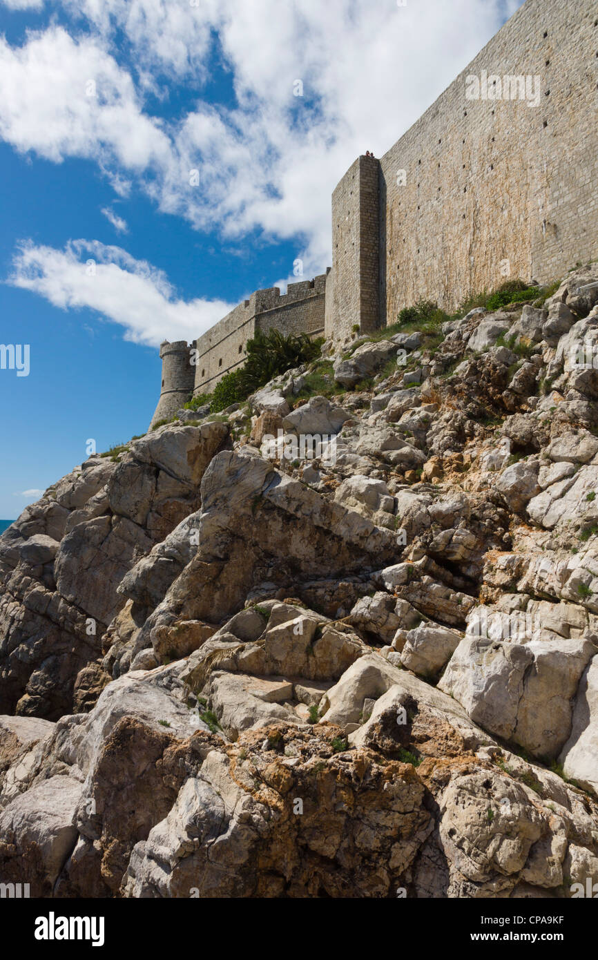 Dubrovnik, Croatia - the rocky cliffs and city walls Stock Photo - Alamy