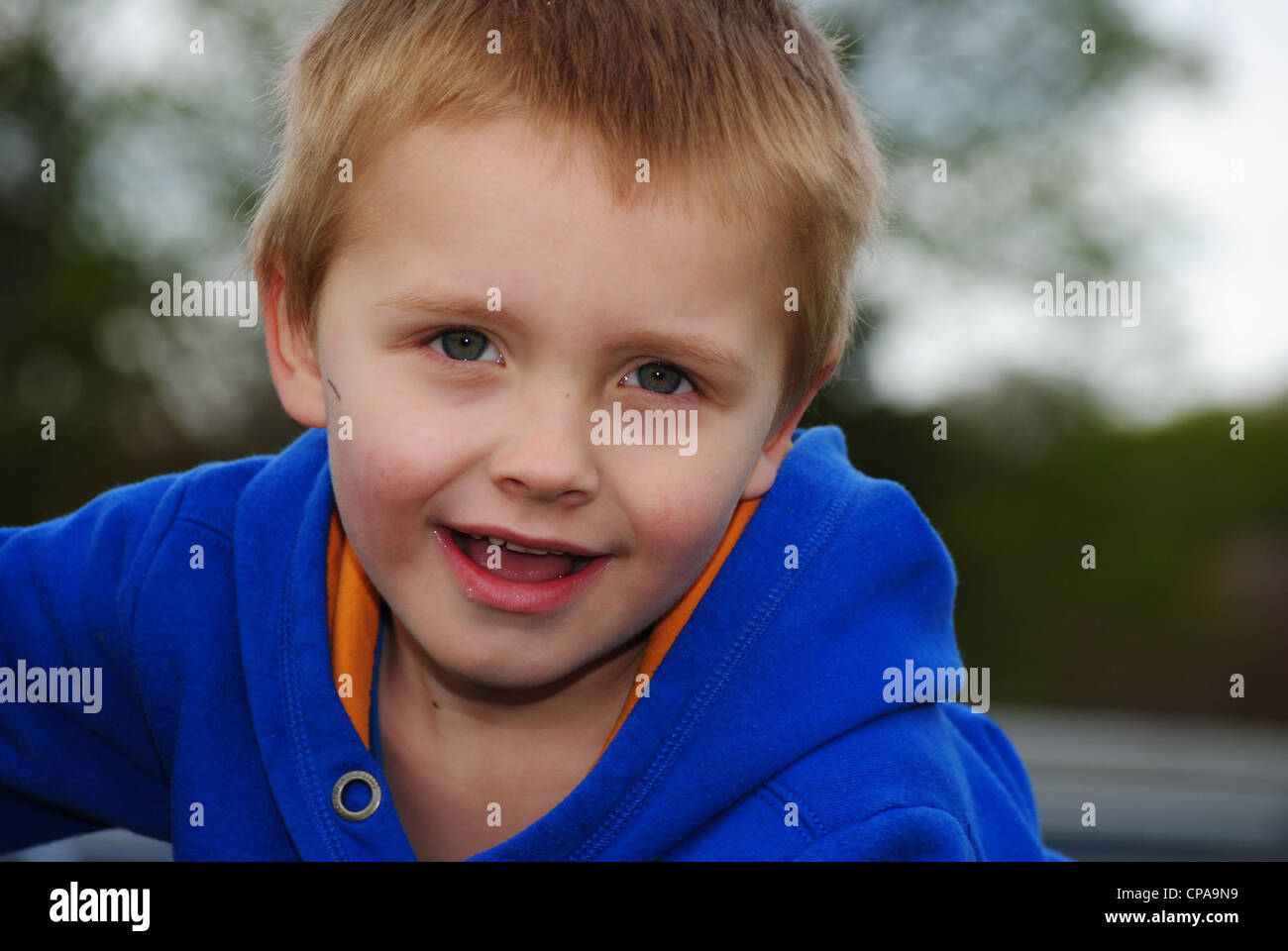 portrait of little boy in the park Stock Photo - Alamy
