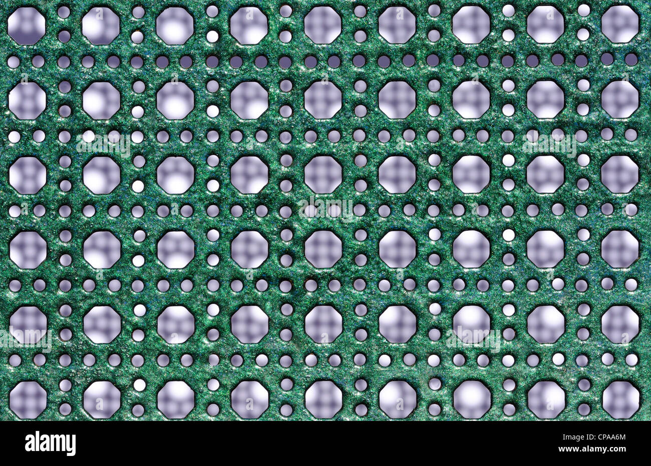 Green metallic panel with holes Stock Photo - Alamy