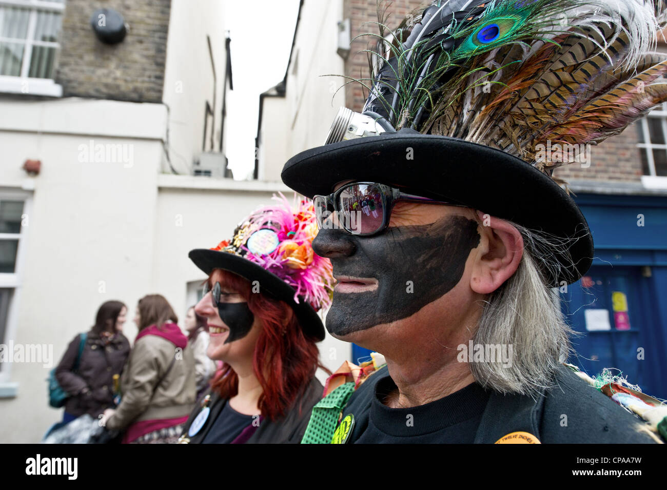 Members of the Black Pig Border Morris at the Sweeps Festival in ...