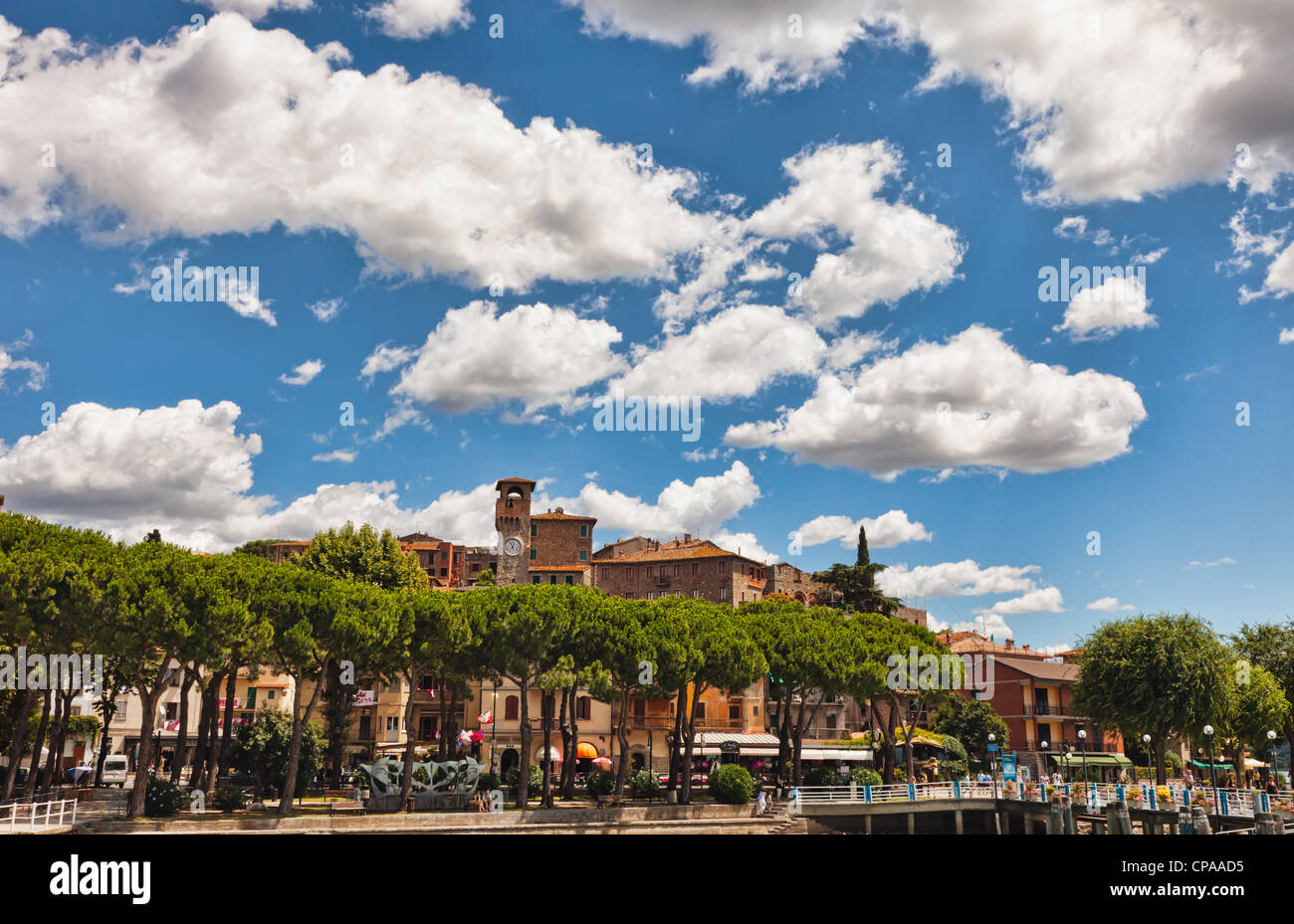 View of small village of "Passignano sul Trasimeno" in Italy Stock ...
