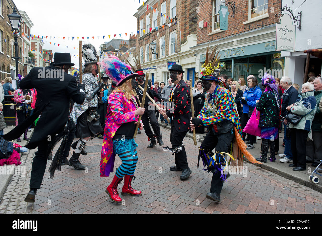 Black Pig Border Morris performing in the Sweeps Festival in Rochester ...