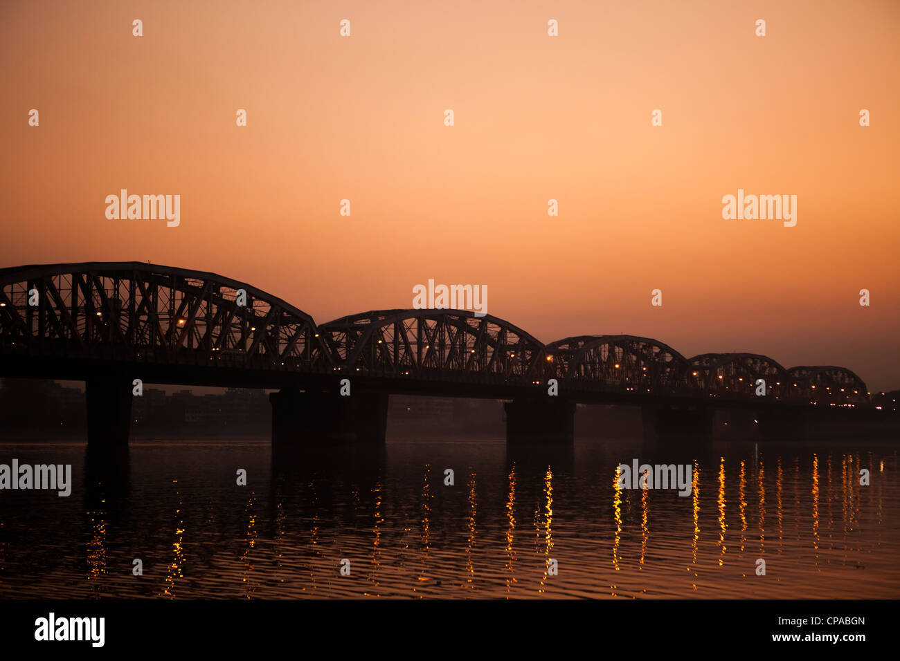 Landscape of Bally Bridge (Vivekananda Setu) on Hooghly river ...