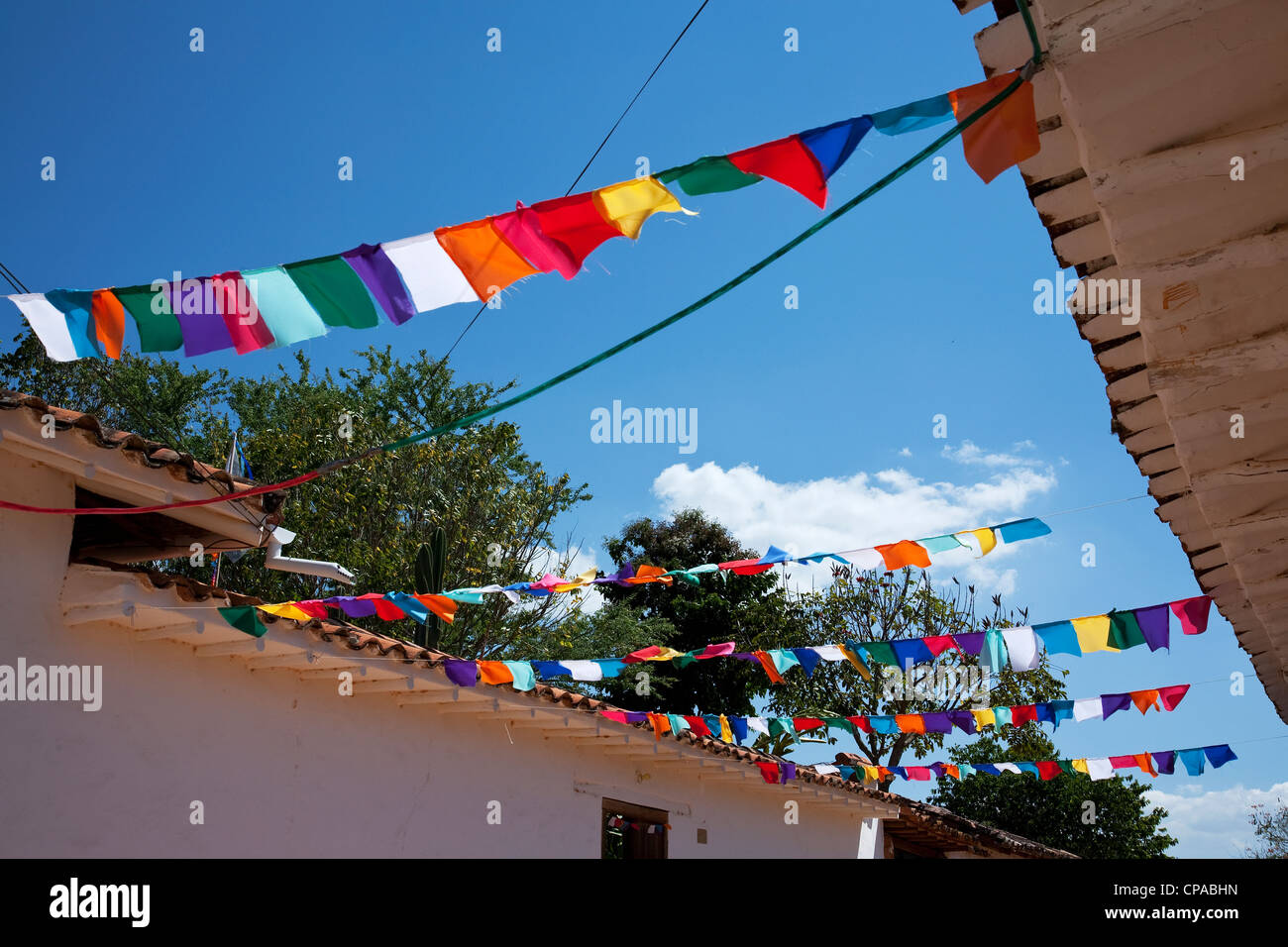 Festival bunting flags hi-res stock photography and images - Alamy