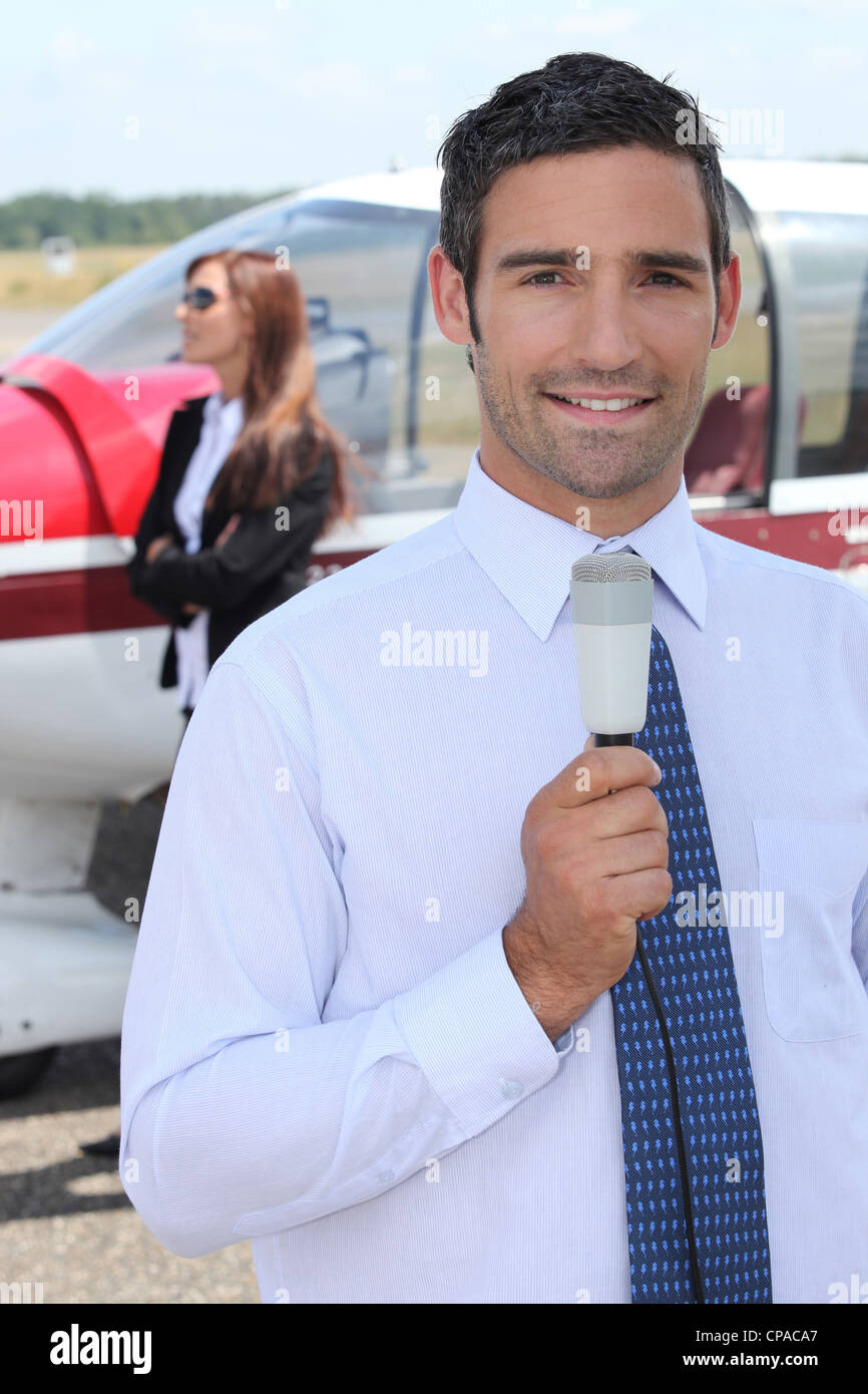 Female radio reporter hi-res stock photography and images - Alamy