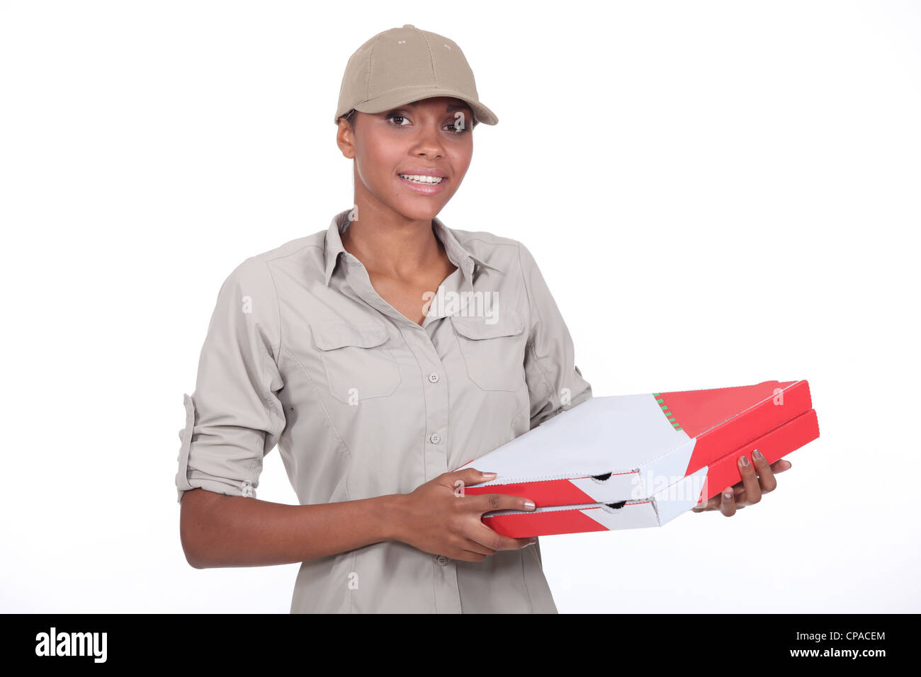 Girl holding pizza box hi-res stock photography and images - Alamy
