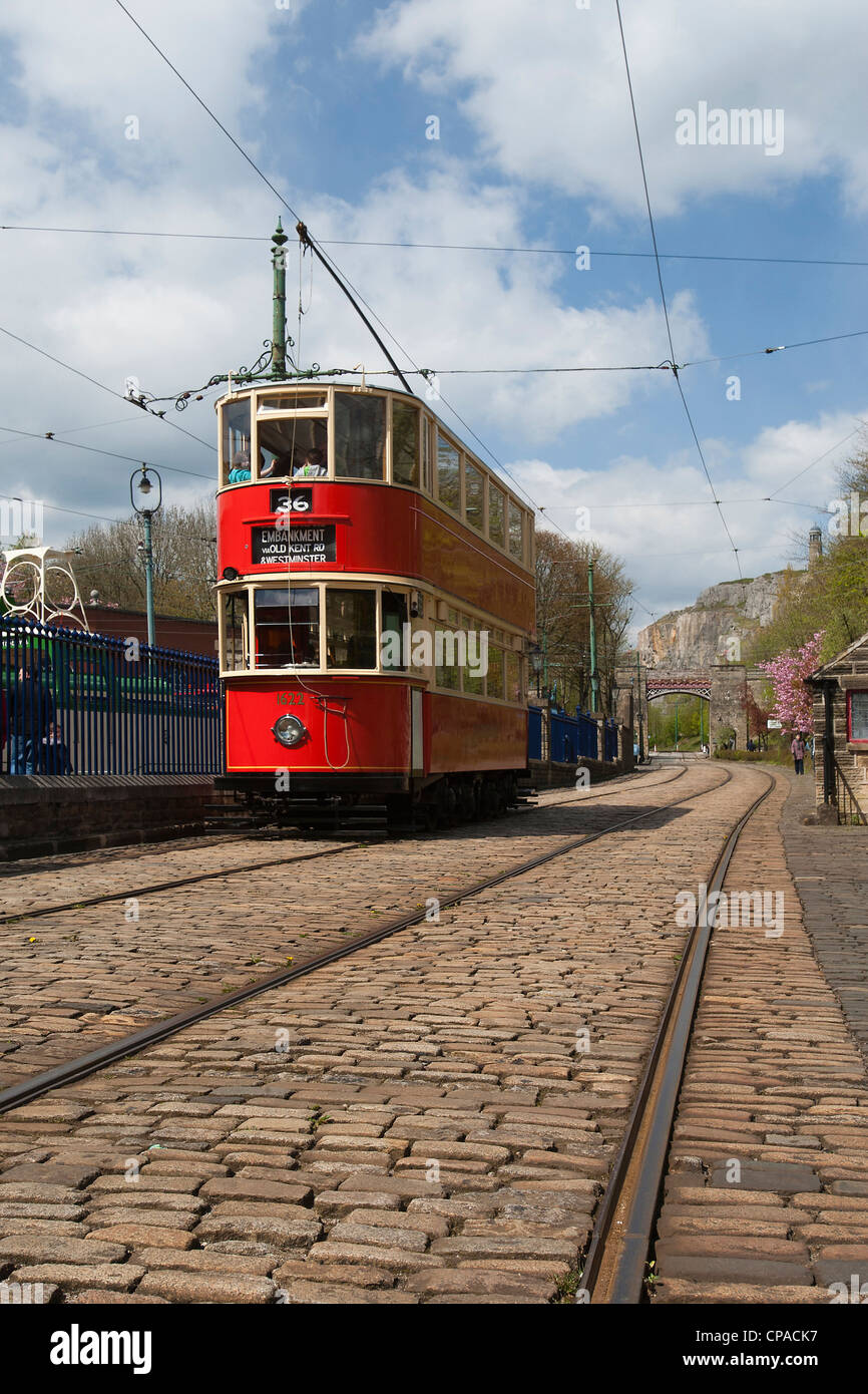 London 1622 Tram (a 1930's E1 Tram) at the National Tramway Village ...