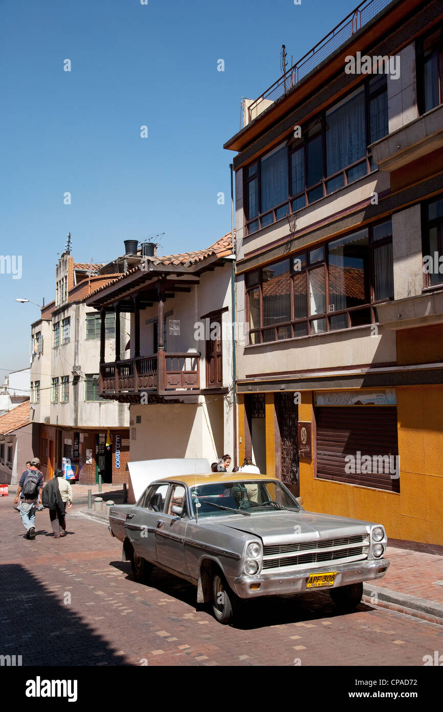 Old america car in Bogota old district Stock Photo - Alamy