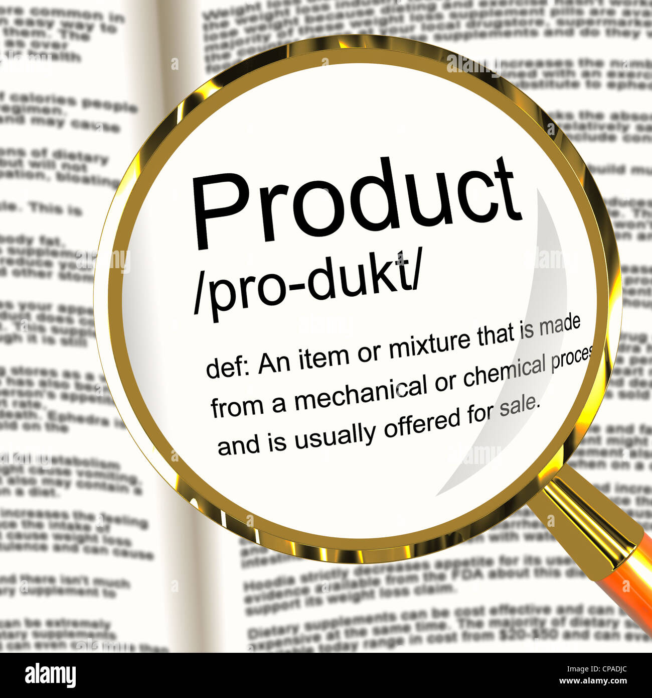 Product Definition Magnifier Shows Goods For Sale At A Store Stock ...