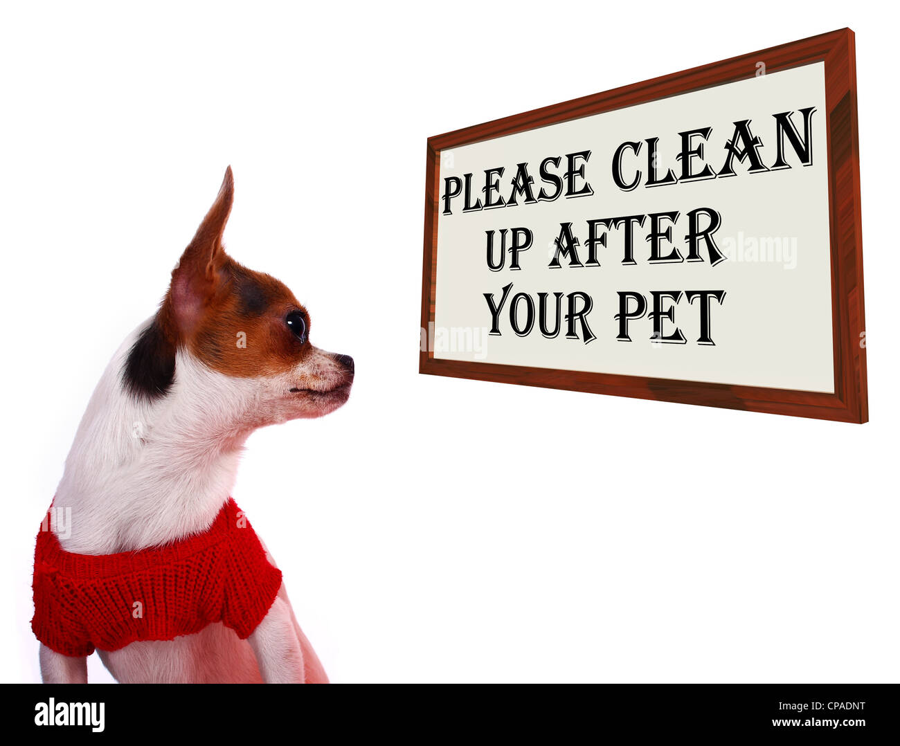 Please Clean Up After Your Pet Dogs Sign Stock Photo - Alamy