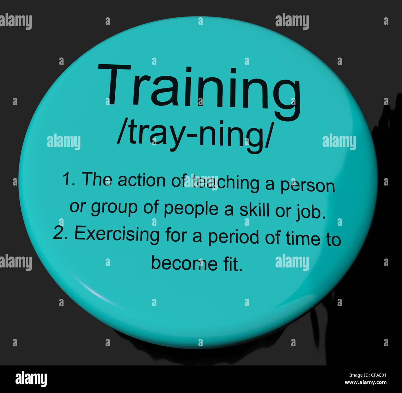 Training Definition Button Shows Education Instruction Or Coaching ...
