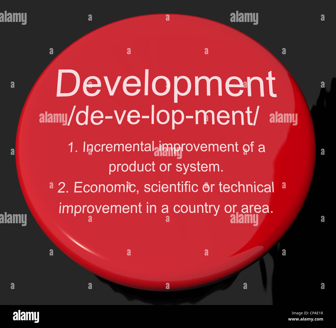 Development Definition Button Shows Improvement Growth Or Advancement ...