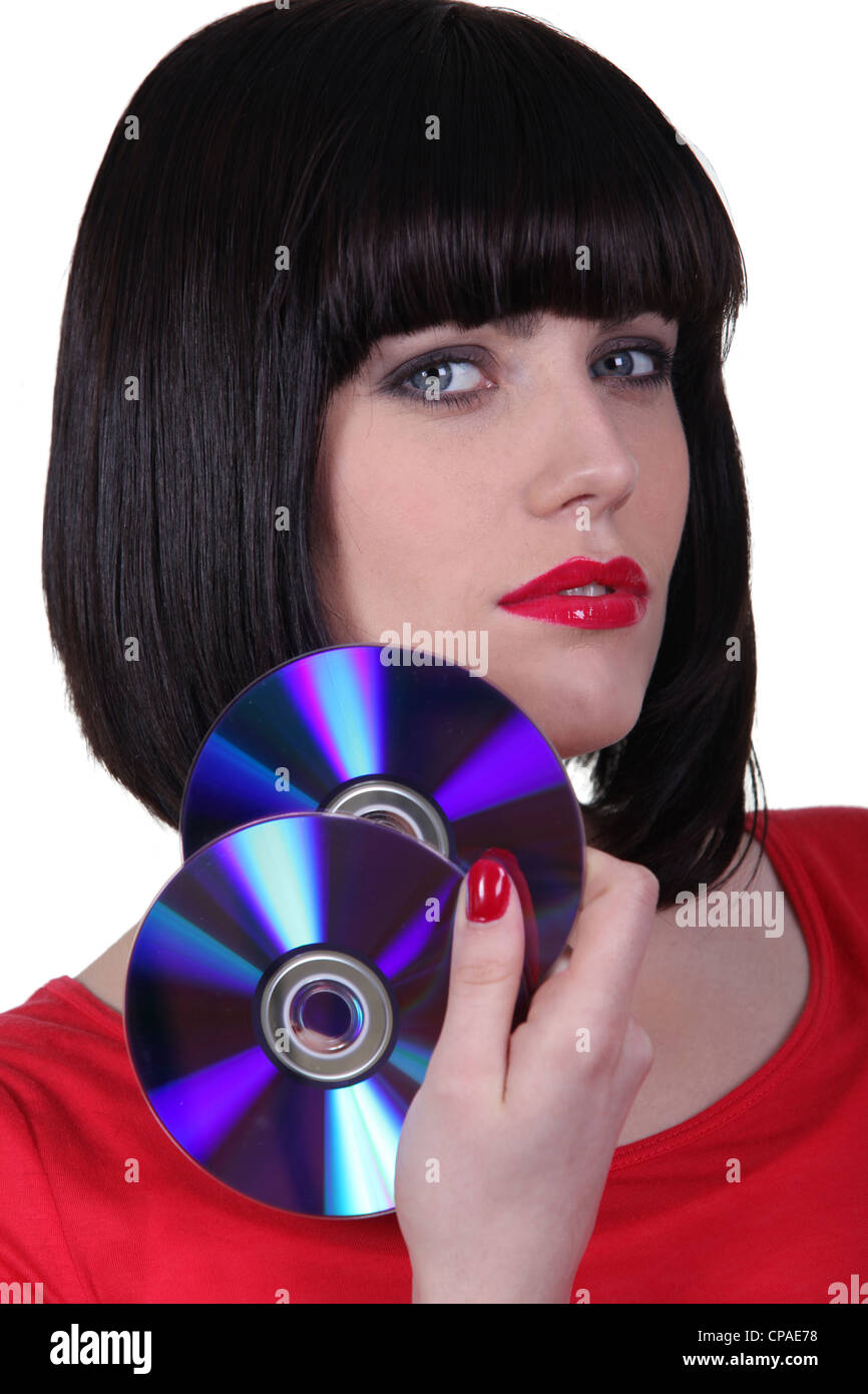 Woman computer computer cd rom disk hi-res stock photography and images ...