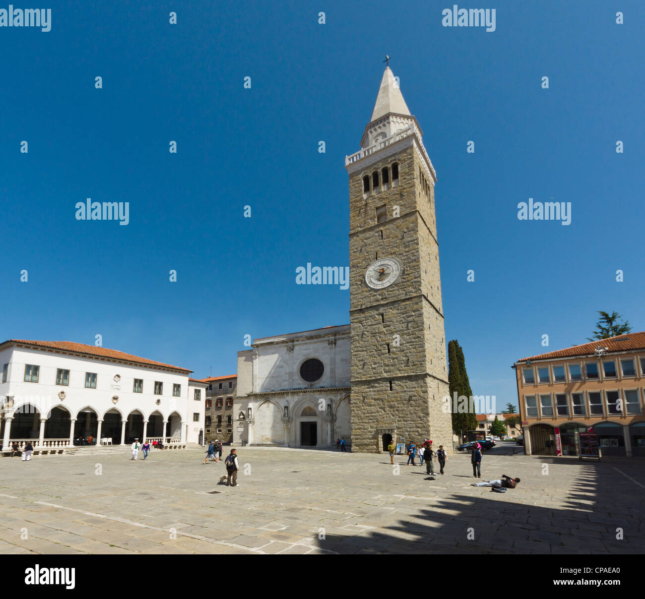 Koper, Slovenia - town square and bell tower Stock Photo - Alamy