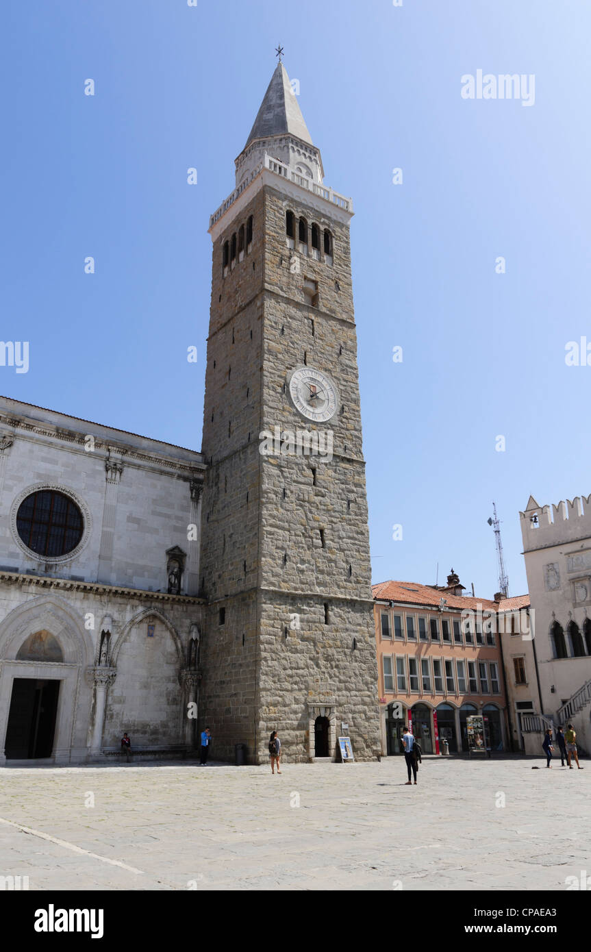 Koper, Slovenia - town square and bell tower Stock Photo - Alamy