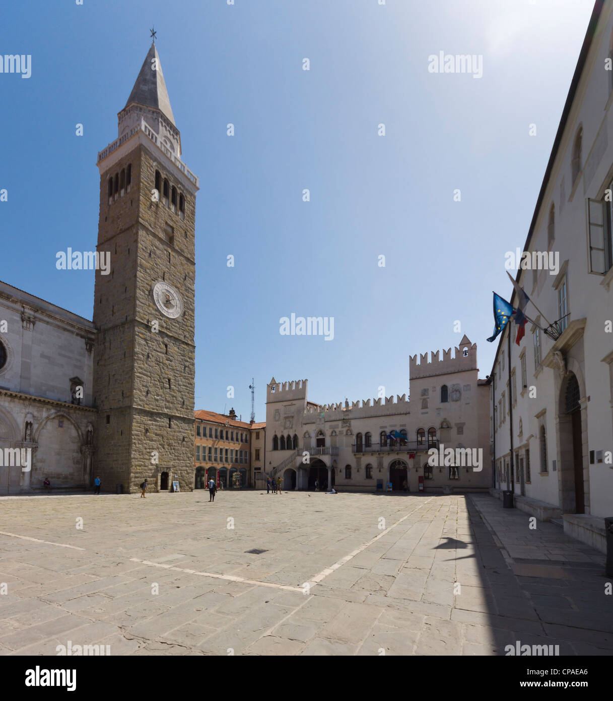 Koper, Slovenia - town square and bell tower Stock Photo - Alamy