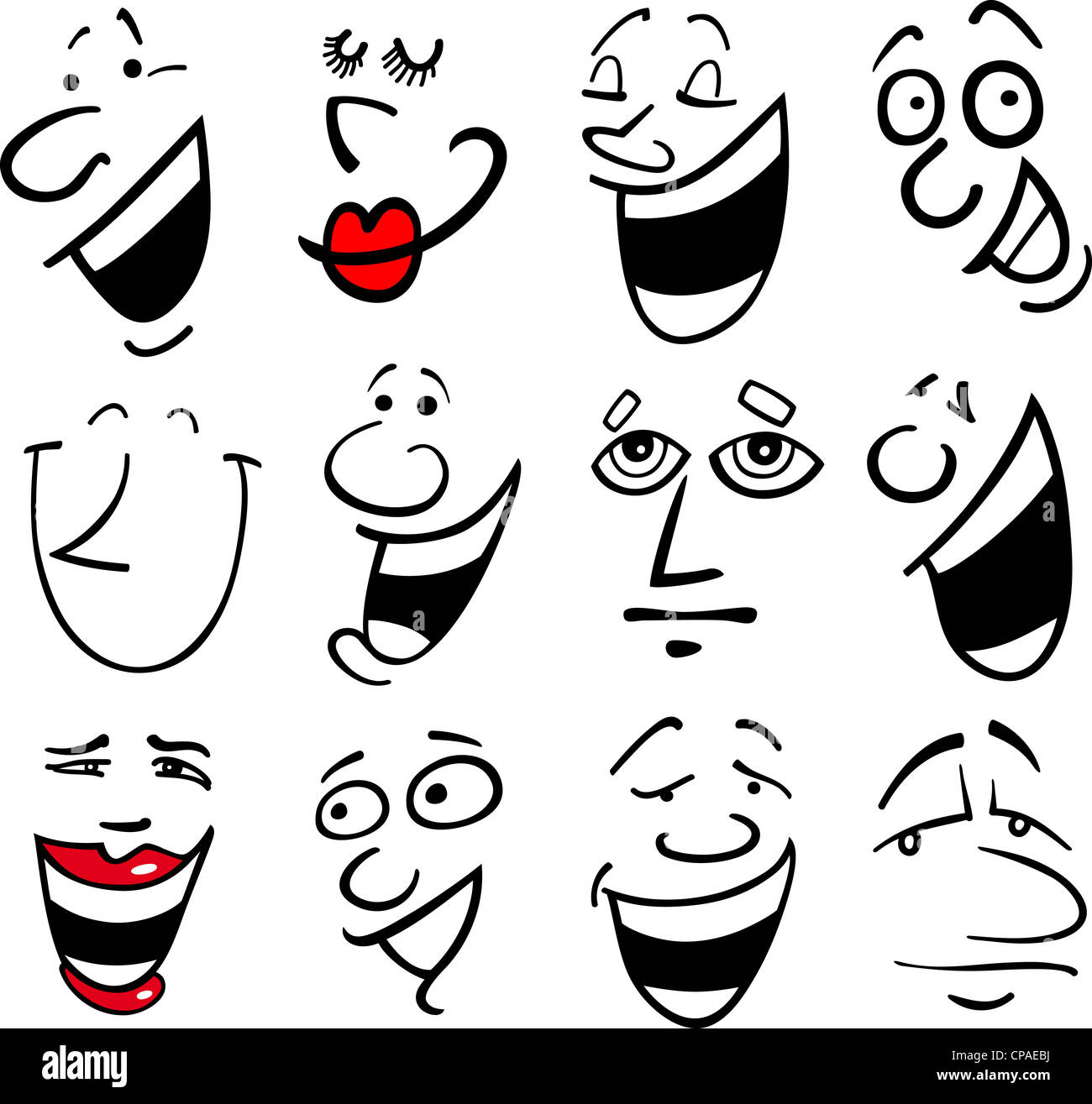 Cartoon faces emotions humor comics hi-res stock photography and images ...