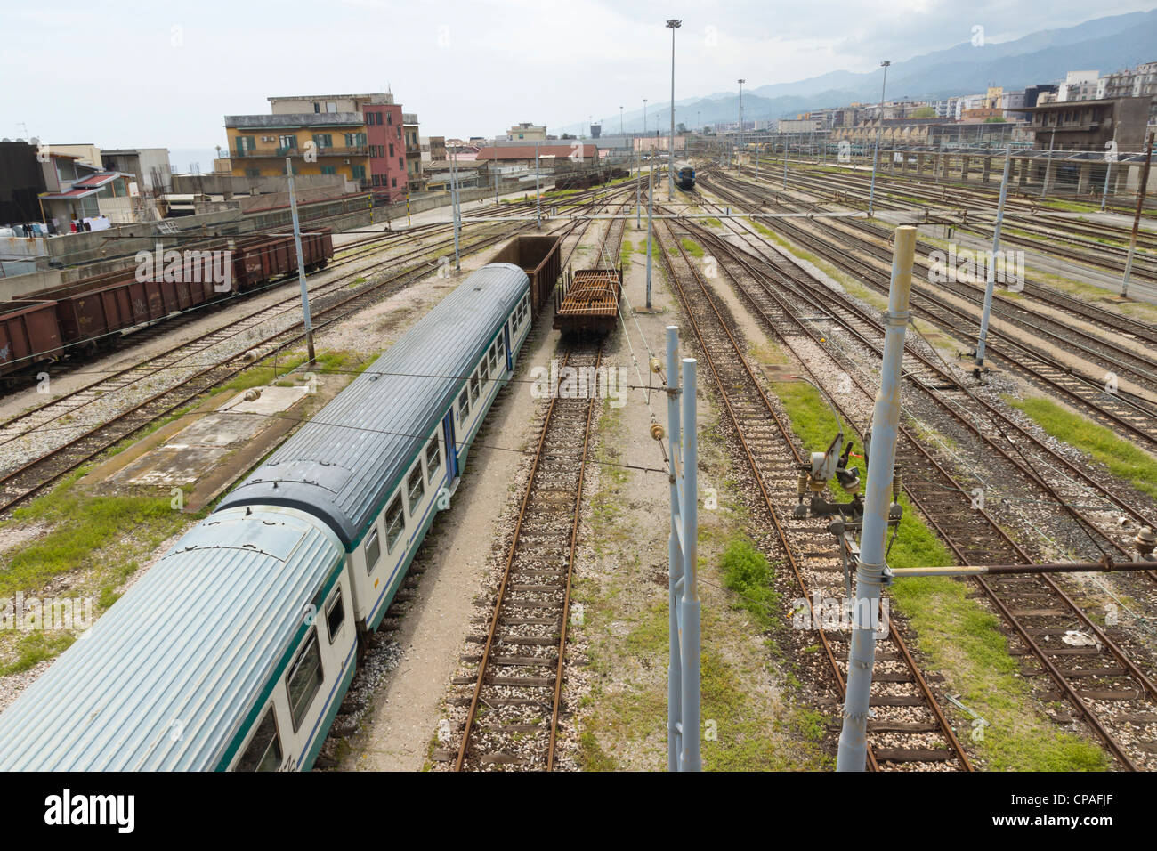 Messina, Sicily, Italy - lines from the railway station Stock Photo - Alamy