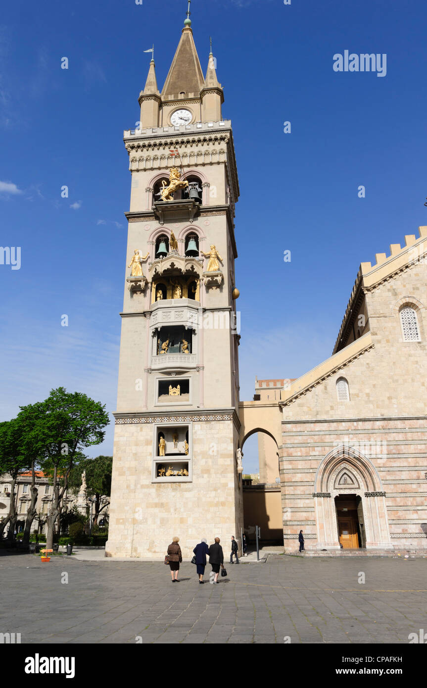 Messina, Sicily, Italy - the Duomo cathedral with mechanical clock ...
