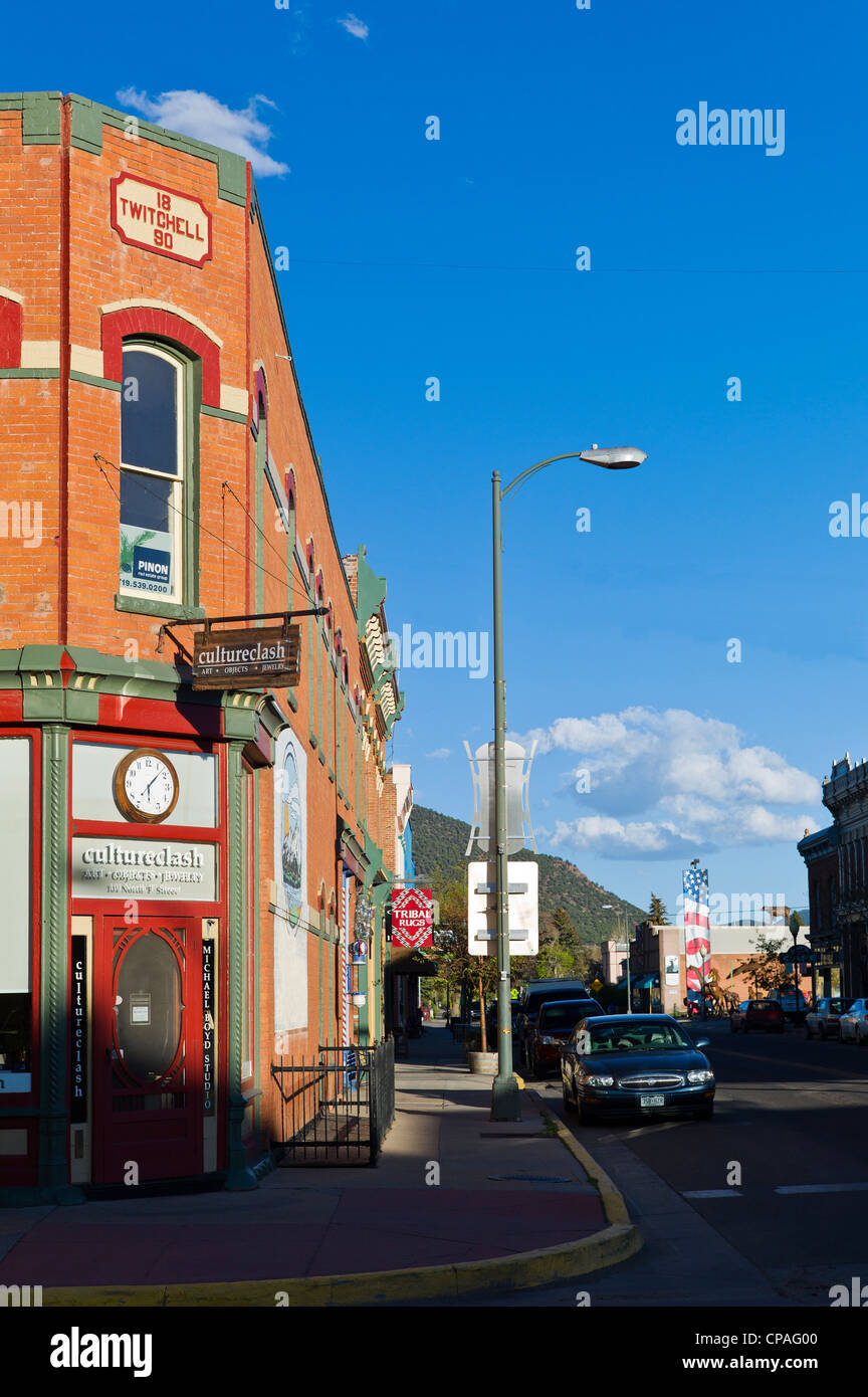 Historic downtown district, small mountain town of Salida, Colorado ...