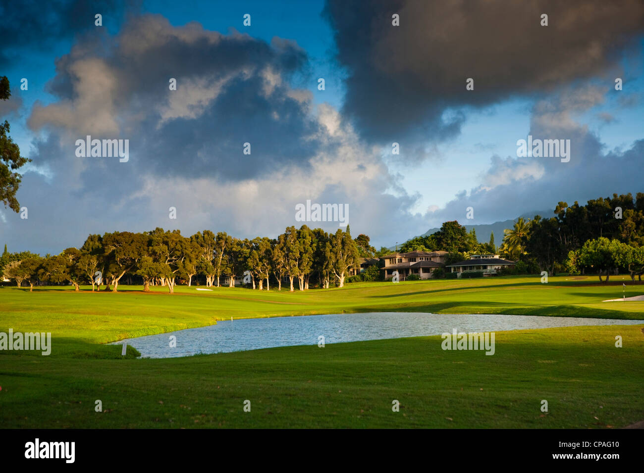 Kauai, Hawaii, USA. The Makai golf course in Princeville is set along a ...
