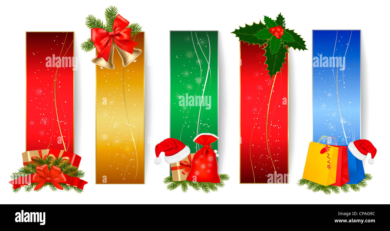 Set of christmas banners Stock Photo - Alamy
