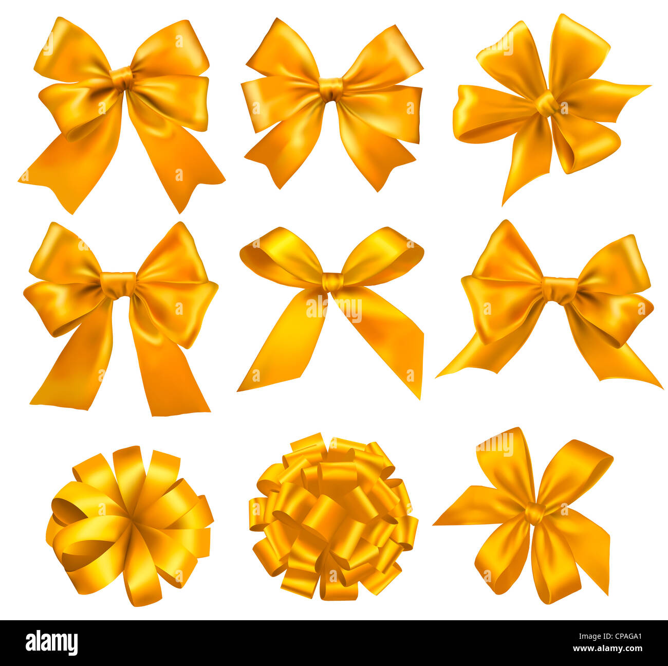 Big collection of colorful gift bows with ribbons. Vector Stock Photo ...