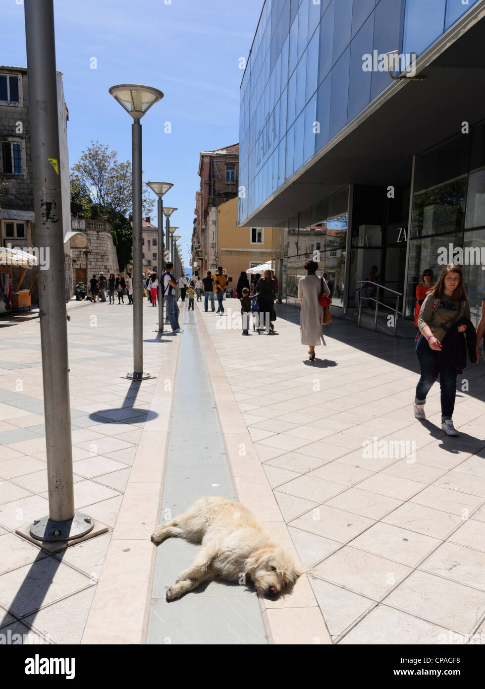 Split, Dalmatian coast of Croatia - Marmontova street, the main trendy ...