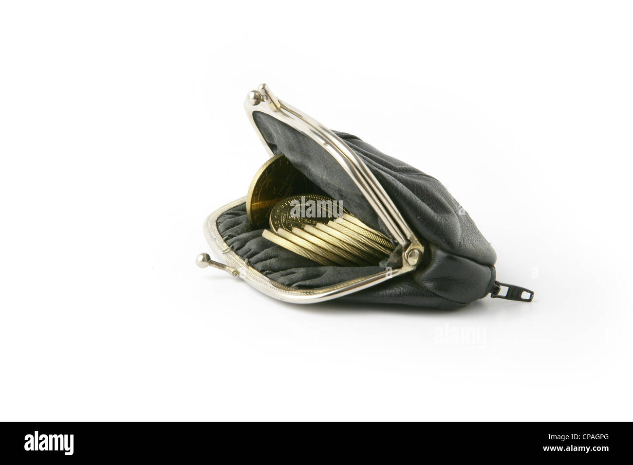 Close-up of open purse Stock Photo - Alamy