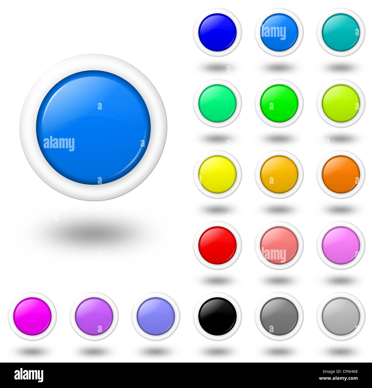 multi-color buttons with shadow illustration Stock Photo - Alamy
